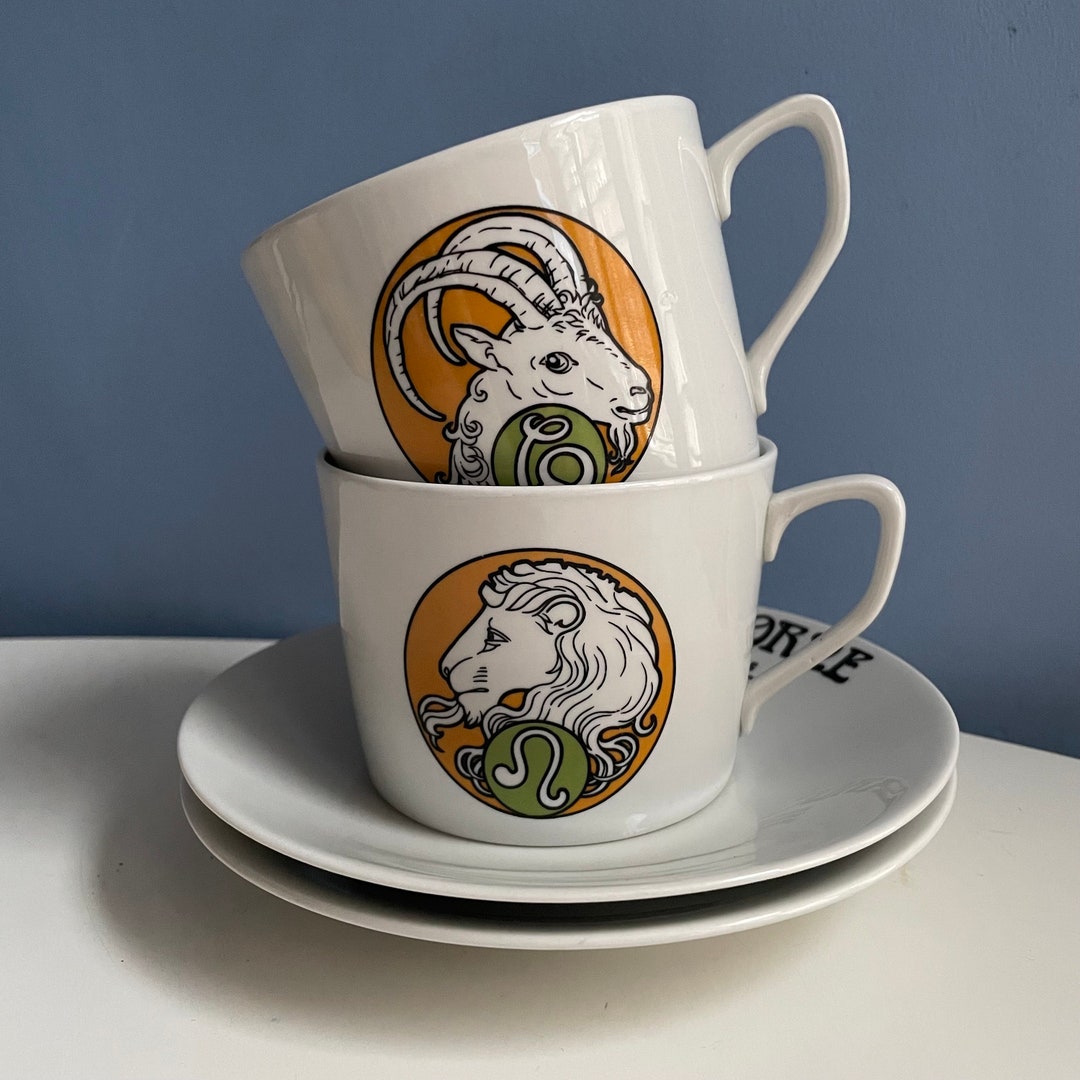 Star Signs Capricorn Leo Mugs Large Cups and Saucer Sold Individually ...