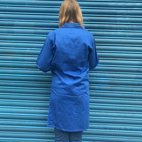 Long Workwear Jacket. Blue Lab Coat XS - Gem