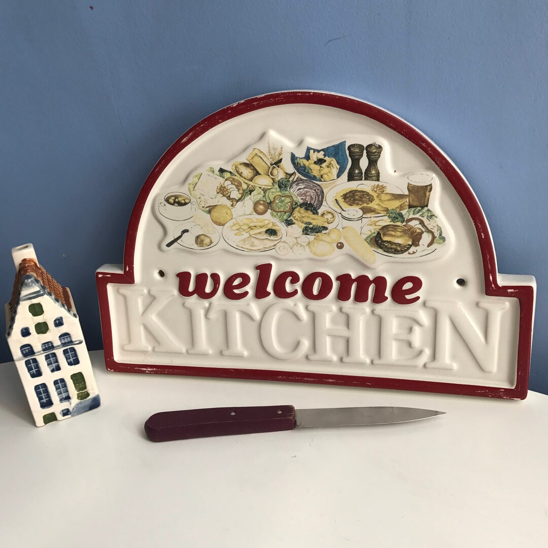 Ceramic Welcome Sign. Kitchen Door Sign. Door Sign. Kitchen Decor. Pub ...