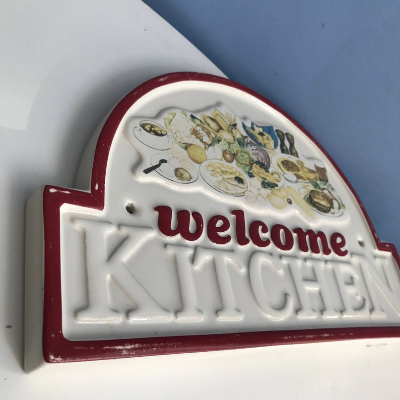 Ceramic Welcome Sign. Kitchen Door Sign. Door Sign. Kitchen - Etsy