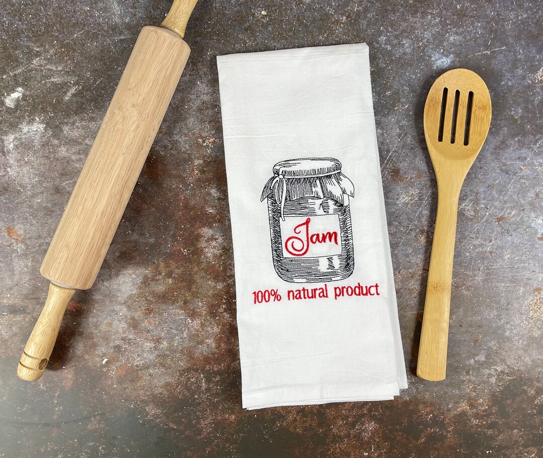 Jam Tea Towel, Classic Tea Towel, Jam 100% Natural Product, Jam Kitchen ...