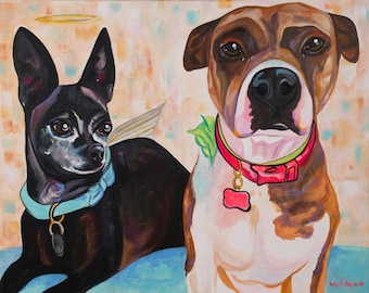 Whimsical portraits original art a touch of fun by EvvaGArt