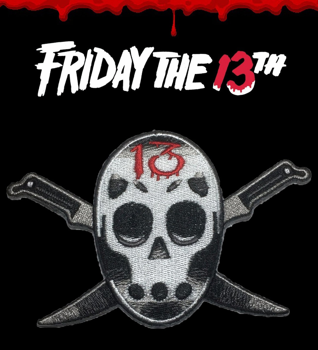 Friday the 13th Embroidered Patch: Jason Voorhees Crossed Knives ...