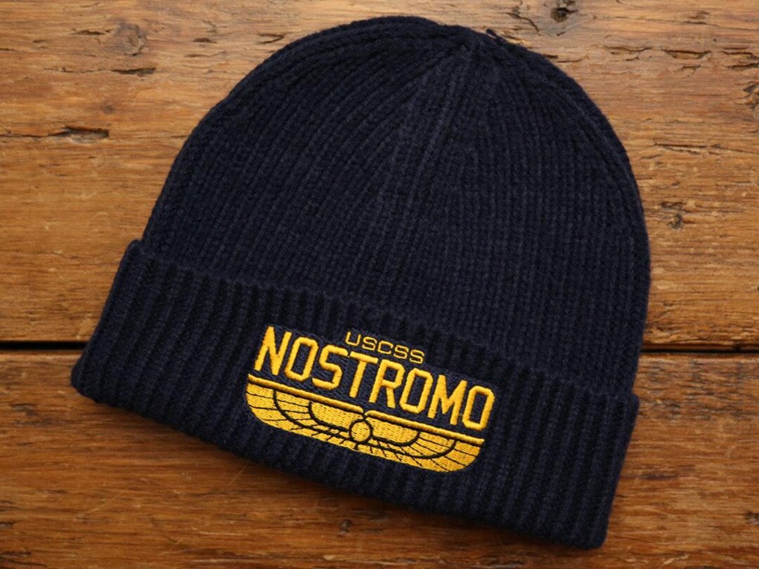 Alien USCSS Nostromo Ribbed Dark Navy Beanie Hat Amazing Quality Ripley ...