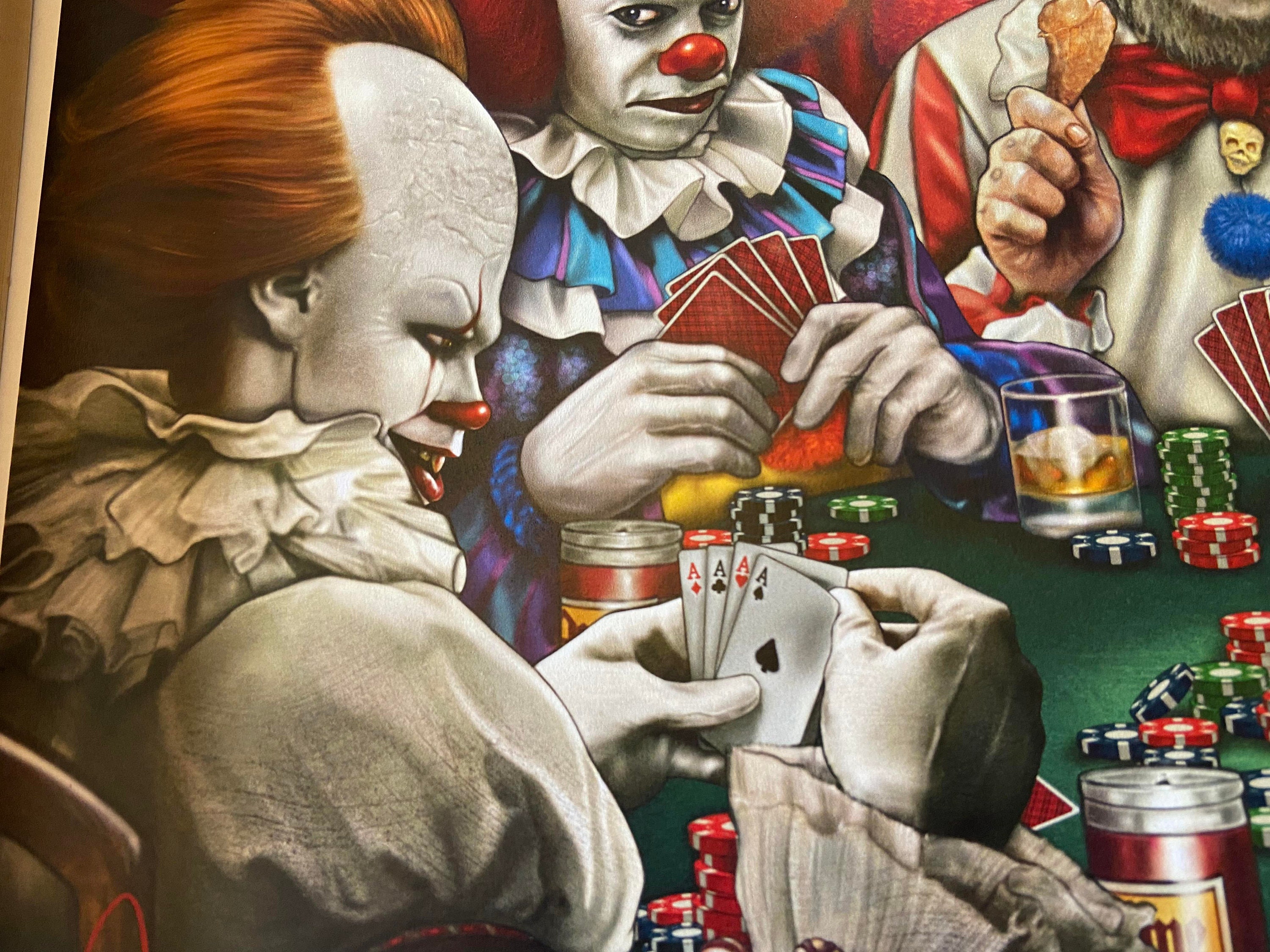 Horror Clowns Playing Poker A3 Art Print Pennywise Pogo IT - Etsy Australia