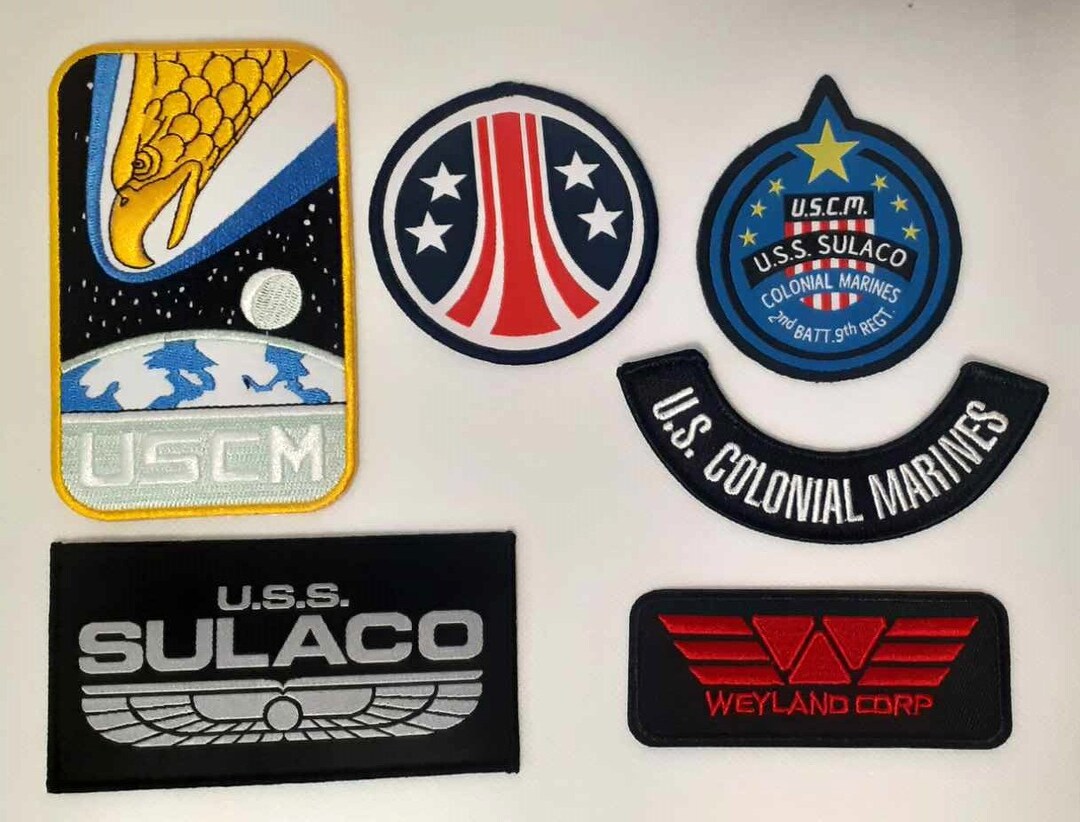 6 X Deluxe Alien US Colonial Marines Complete Crew Patch Set USCSS ...