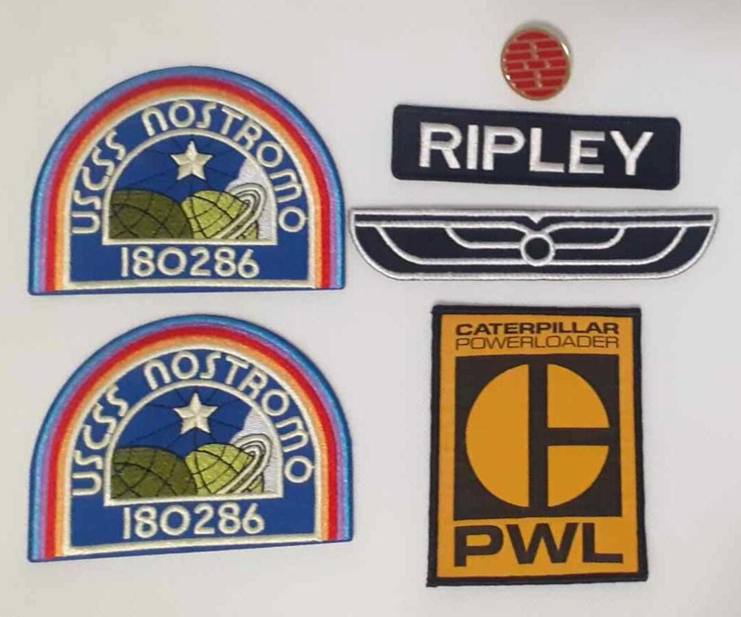 5 Patch 1 Pin Set Complete Alien Ripley Crew Set USCSS Nostromo Uniform ...