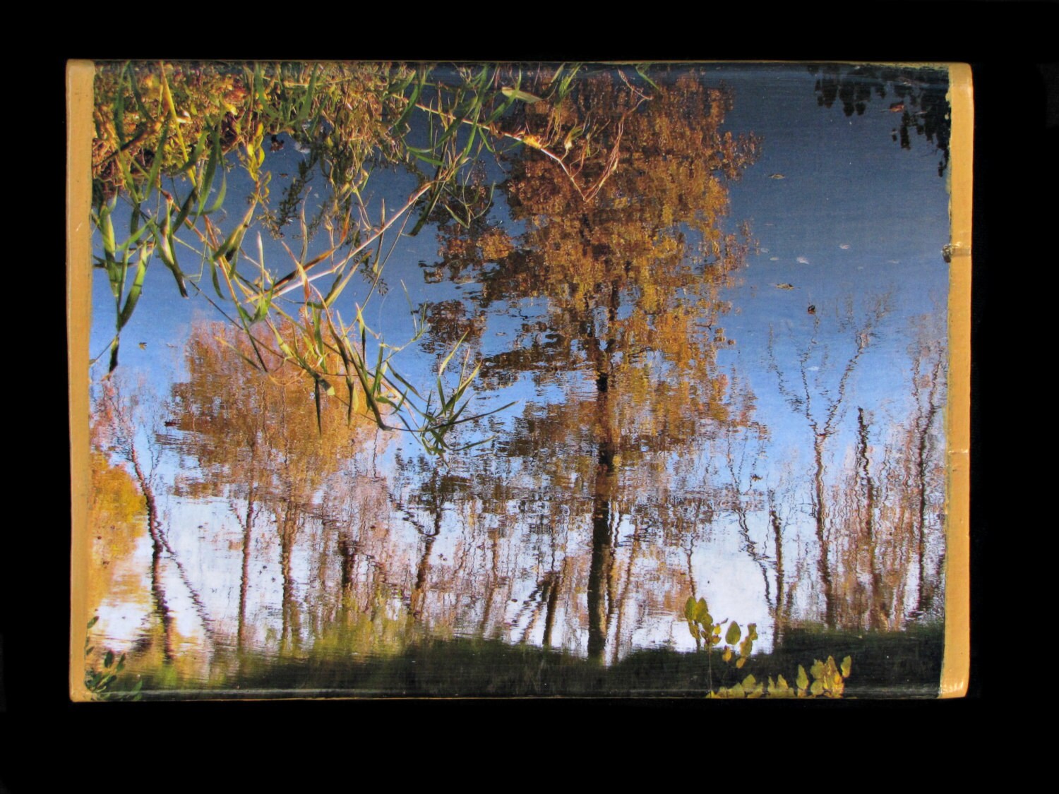 Autumn Reflections Photo Block Reclaimed Lumber - Etsy