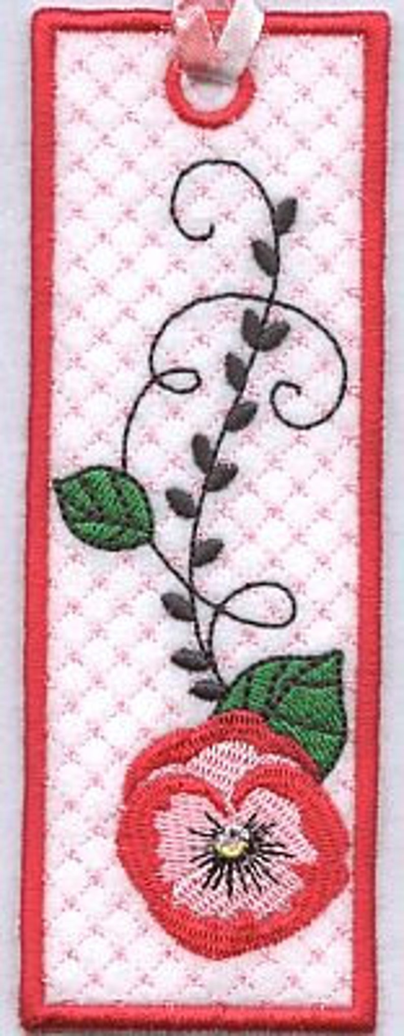 Pansy Bookmarks - in the Hoop - 5x7 Hoop - Machine Embroidery - Etsy