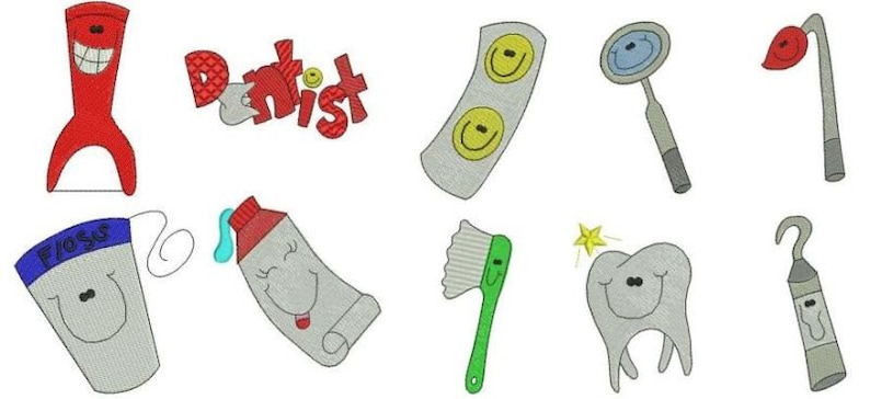 Fun Dentist - Machine Embroidery - 4x4 Hoop - Etsy