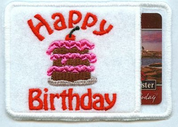Happy Birthday Gift Card Holder machine Embroidery ITH - Etsy