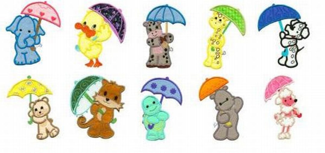 April Animals applique Machine Embroidery 5x7 Hoop - Etsy Denmark