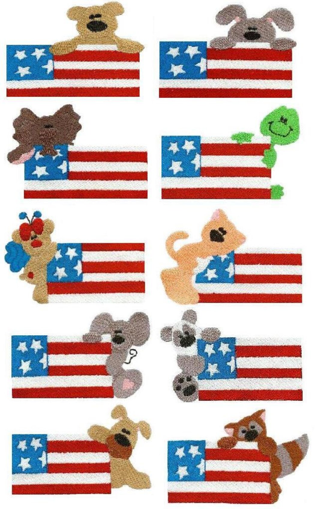Animales con Bandera Máquina de Bordado Aro 4x4 - Etsy España