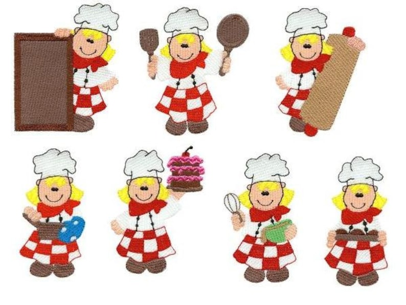 Lady Chefs Machine Embroidery 5x7 Hoop - Etsy