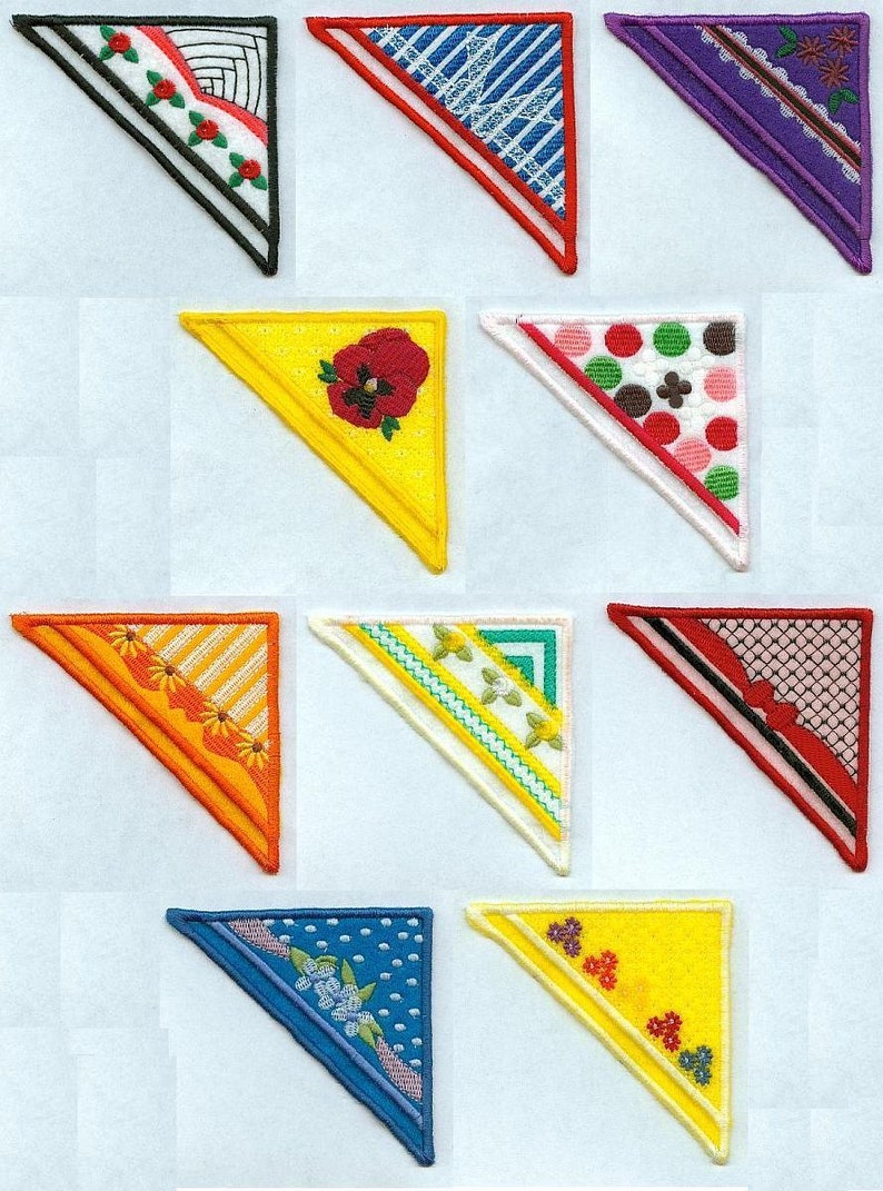 Fancy Corner Bookmarks - in the Hoop (ITH) - Machine Embroidery - 4x4 ...
