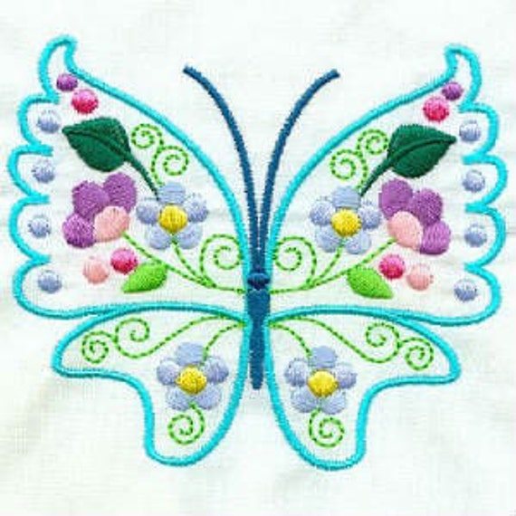 Gorgeous Butterflies Machine Embroidery 5x7 hoop | Etsy