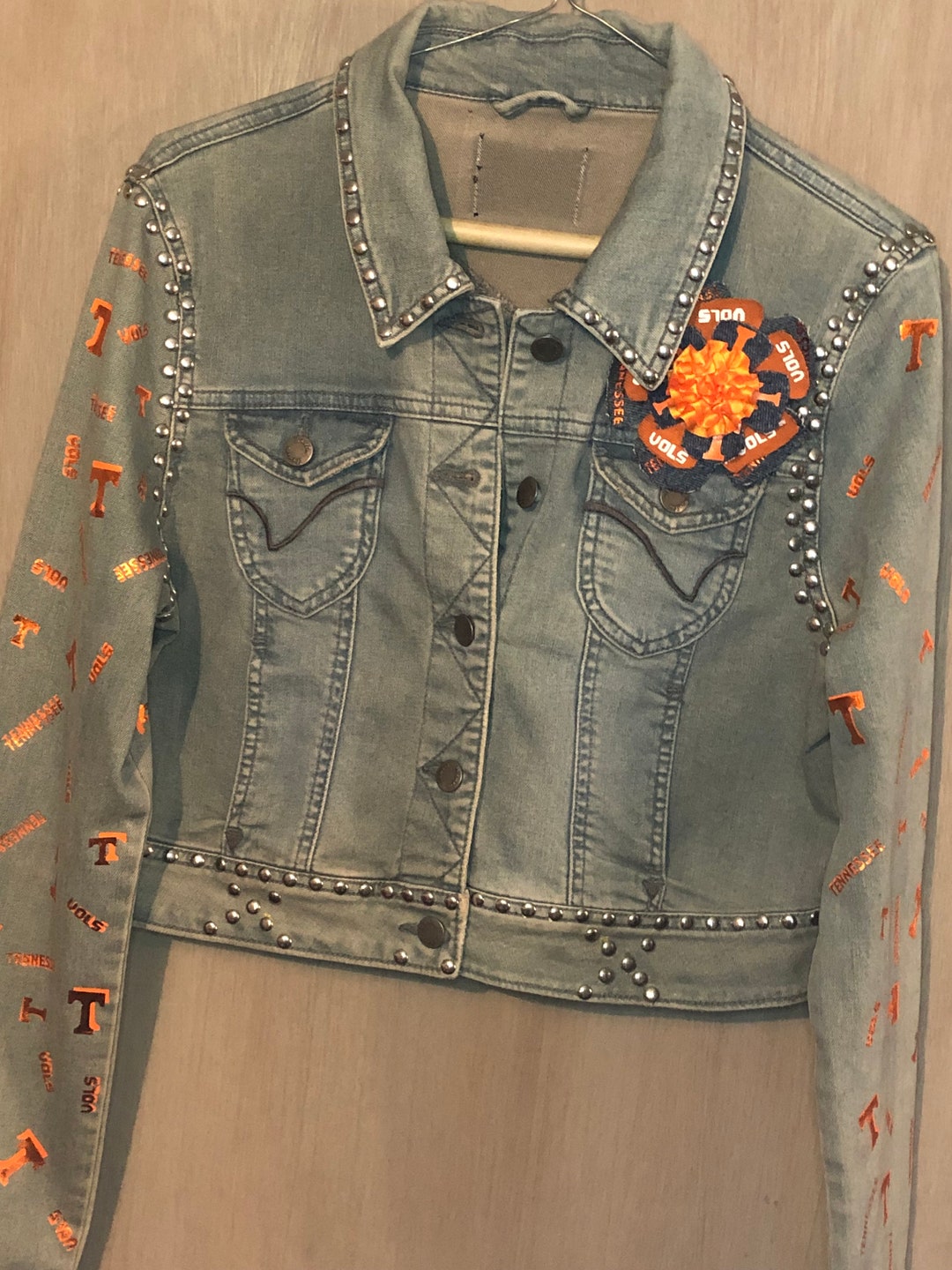 Studded/rhinestone Tennessee Jean Jacket - Etsy