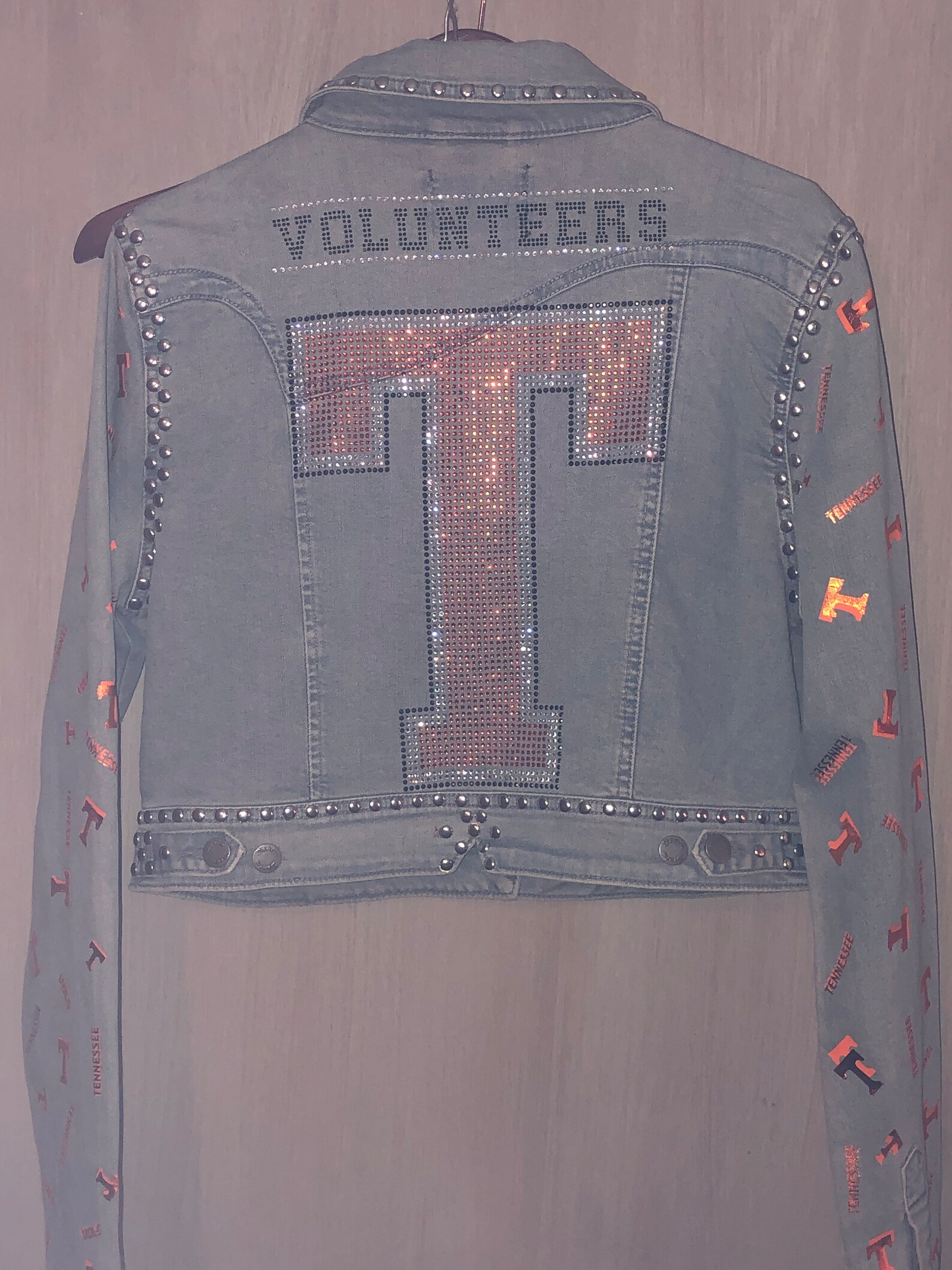 Studded/rhinestone Tennessee Jean Jacket - Etsy