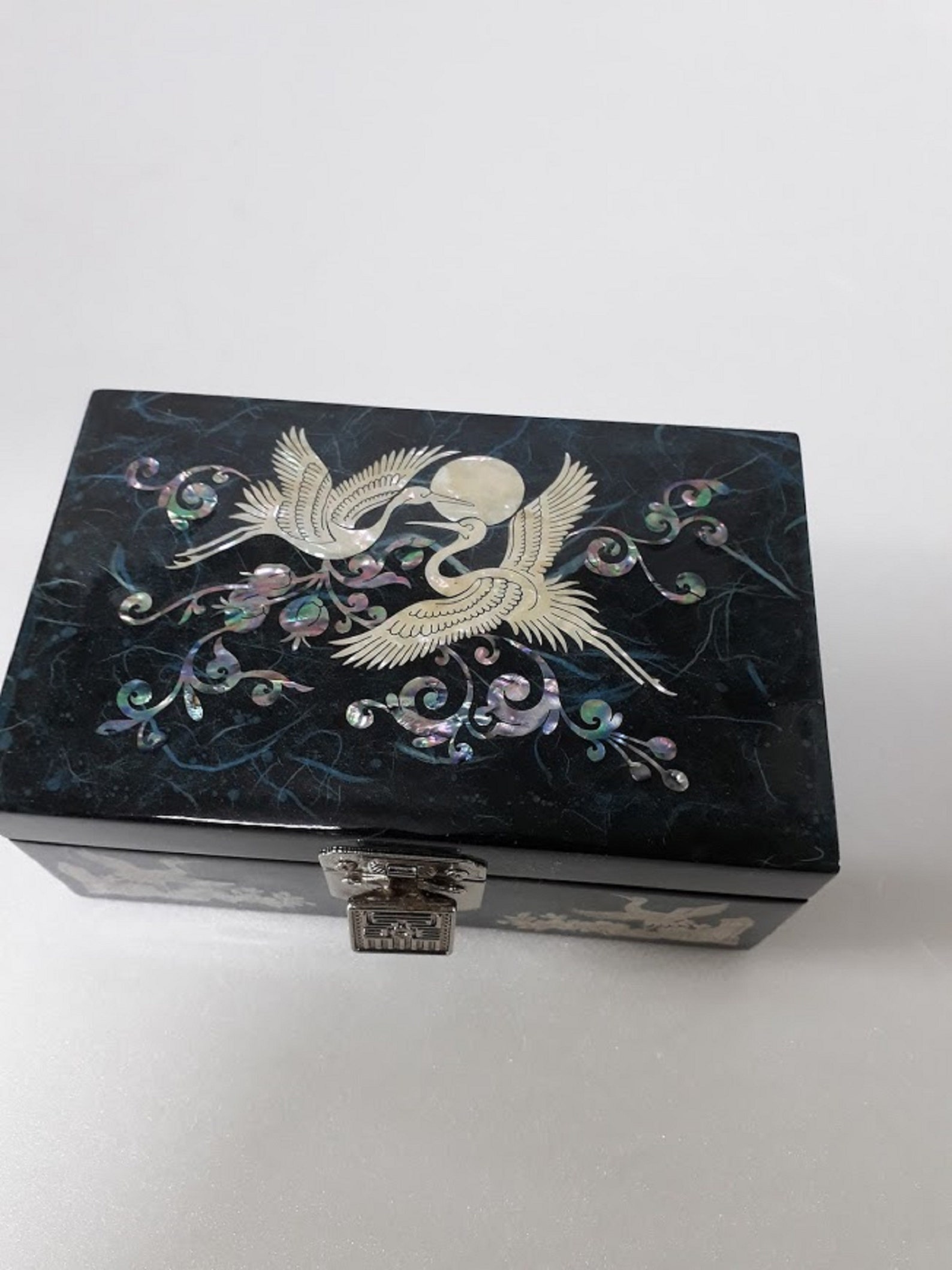 Korean Traditional Lacquer Jewelry Box Flowerand Crane Design - Etsy