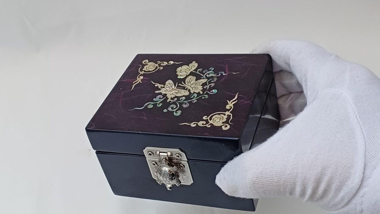 Traditional Korean Najeon Chilgi Mother of Pearl Ring Jewelry Box ...