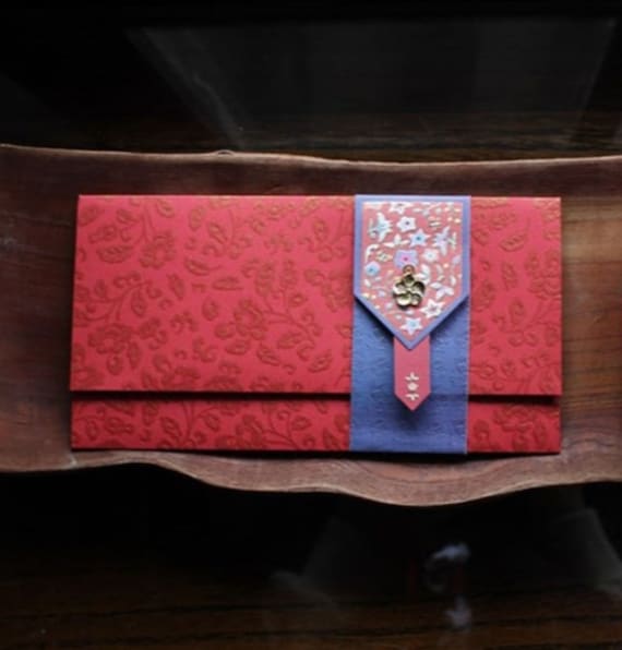 10 Envelopes Red Silk Design Pocket Money Envelopes Donation - Etsy