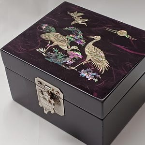 Traditional Korean Najeon Chilgi Mother of Pearl Ring Jewelry Box ...