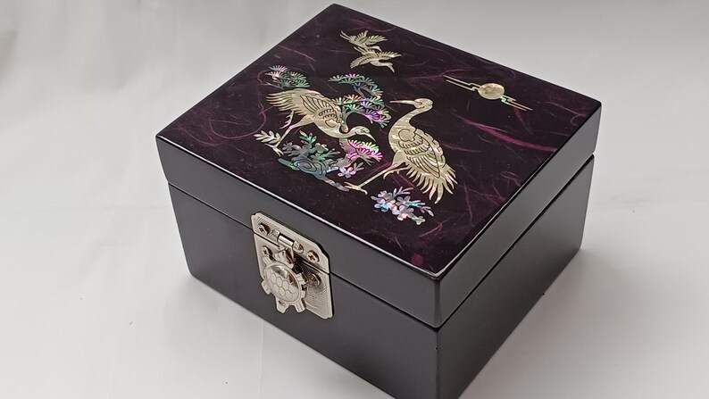 Traditional Korean Najeon Chilgi Mother of Pearl Ring Jewelry Box ...