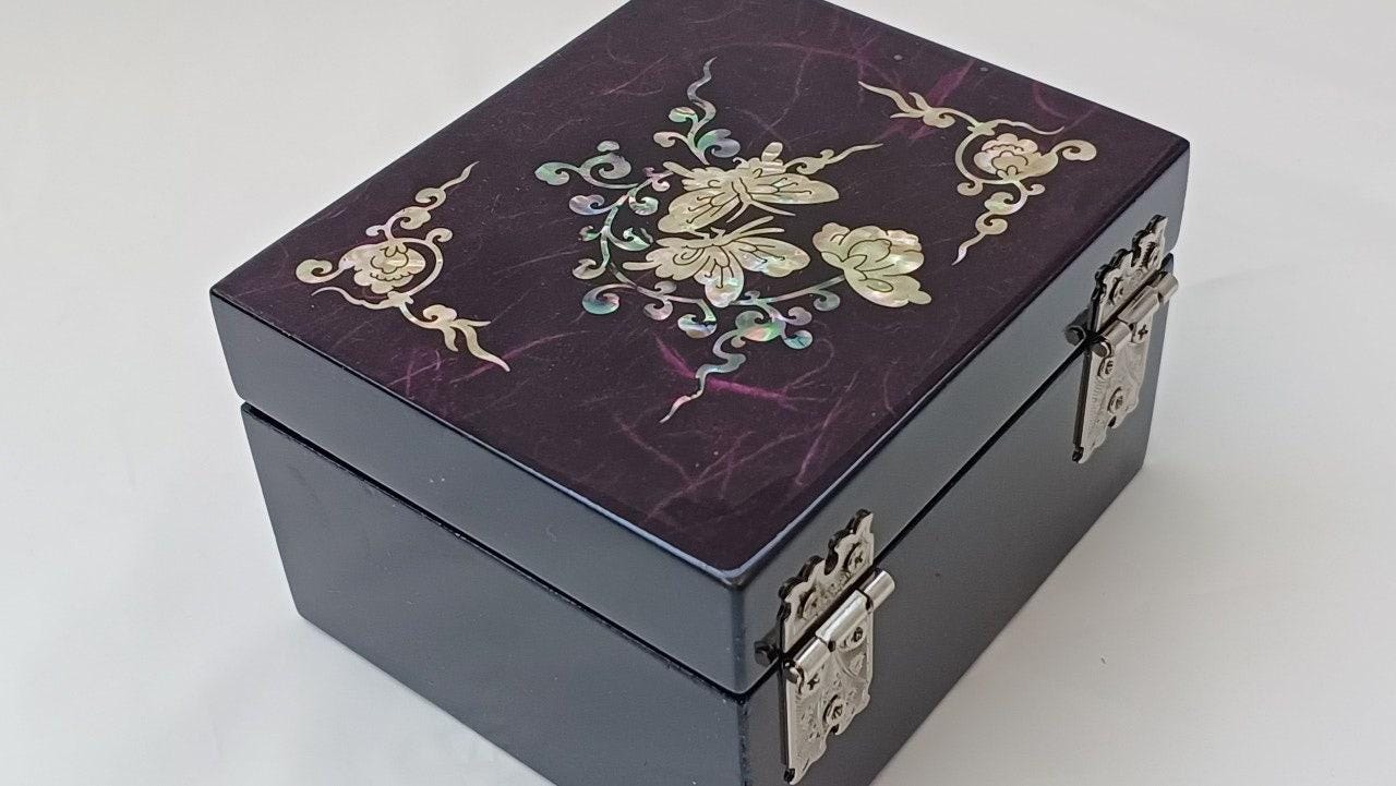 Traditional Korean Najeon Chilgi Mother of Pearl Ring Jewelry Box ...