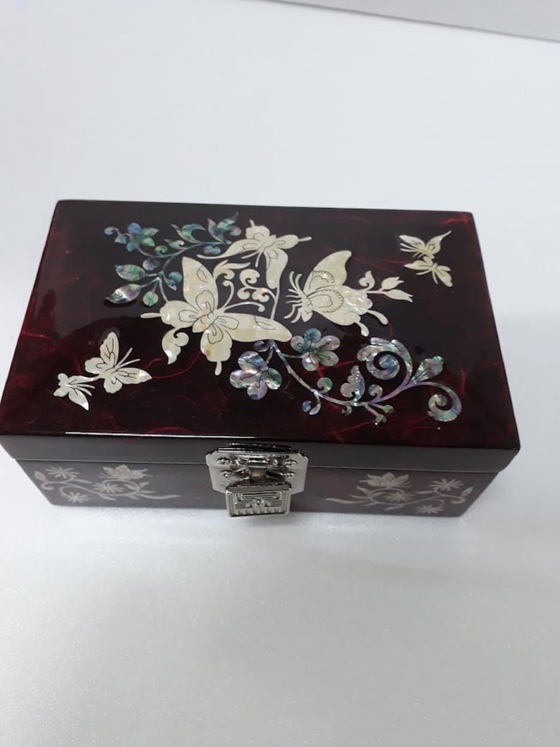 Korean Traditional Lacquer Jewelry Box Flowerand Butterfly - Etsy Singapore