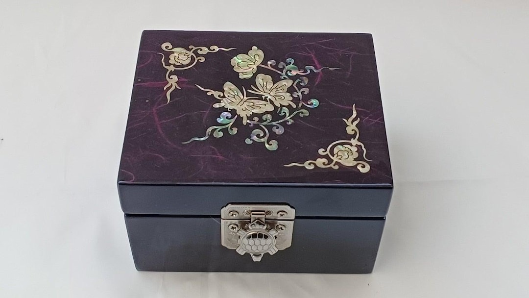 Traditional Korean Najeon Chilgi Mother of Pearl Ring Jewelry Box ...