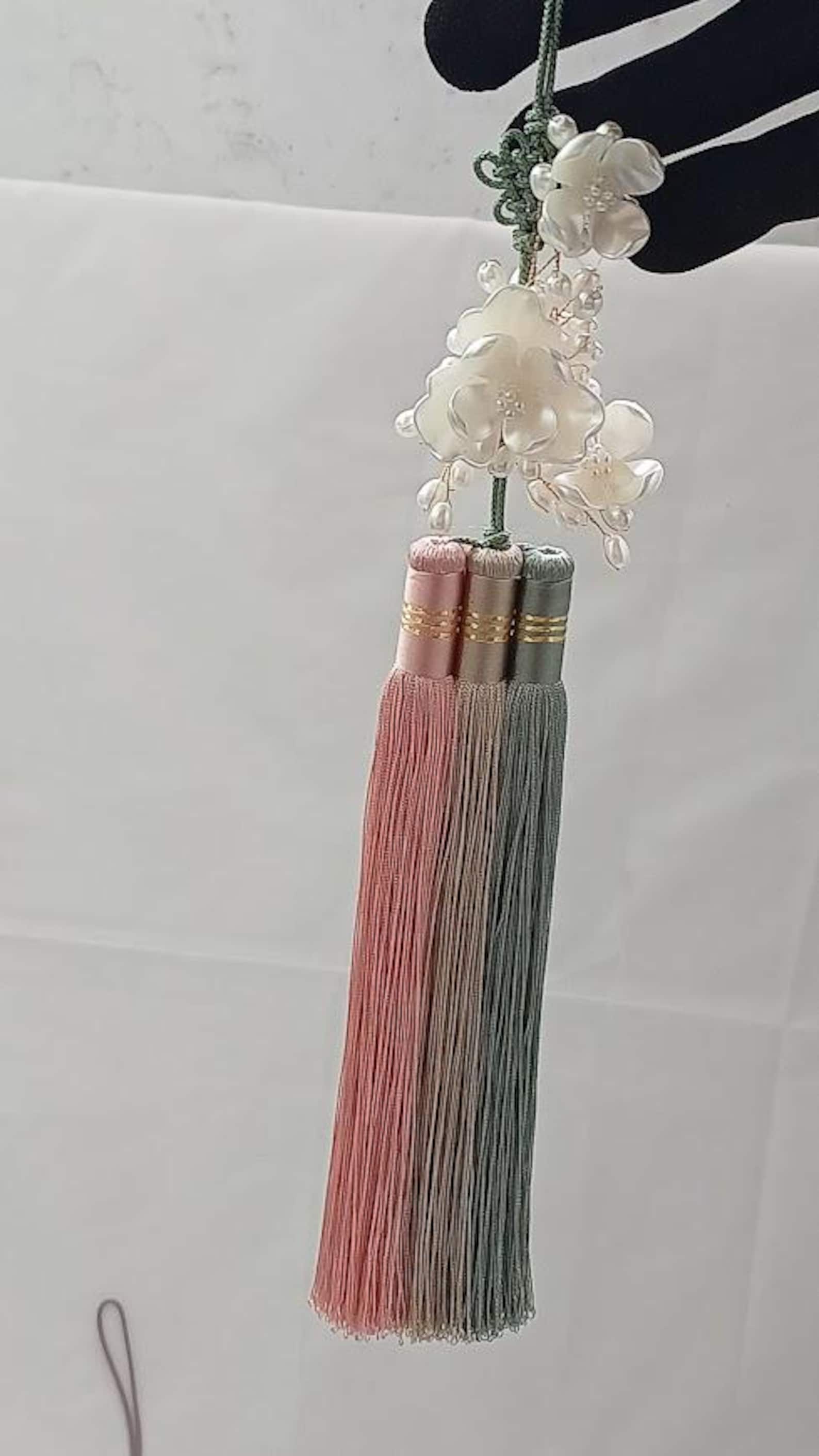 Set of 2 Korean Norigae Tassels – Pink & Purple (34 Cm) | Handmade ...