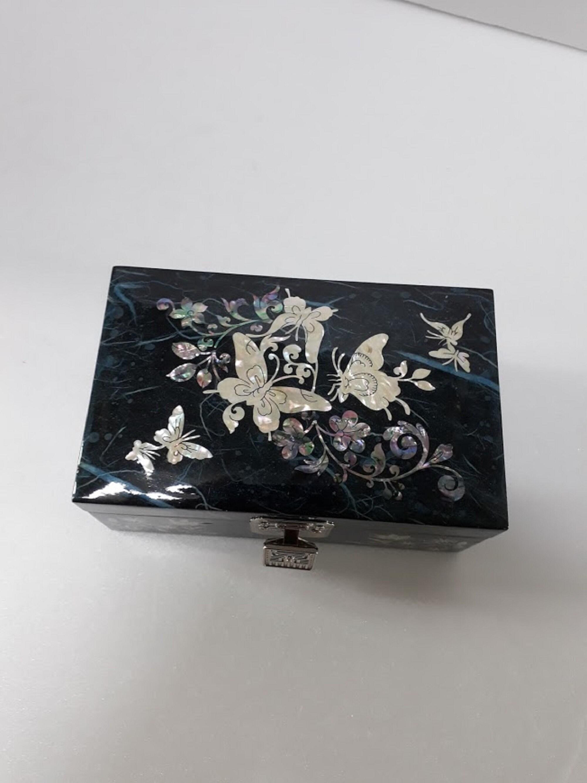 Korean Traditional Lacquer Jewelry Box Flowerand Butterfly Design 12-3 ...