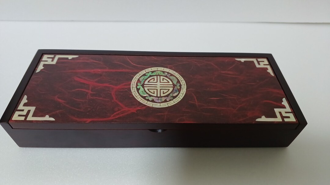 Korean Traditional Design Najeon Lacquer Jewelry Box Pencil Case Card ...