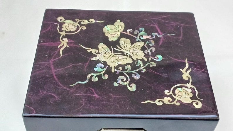 Traditional Korean Najeon Chilgi Mother of Pearl Ring Jewelry Box ...