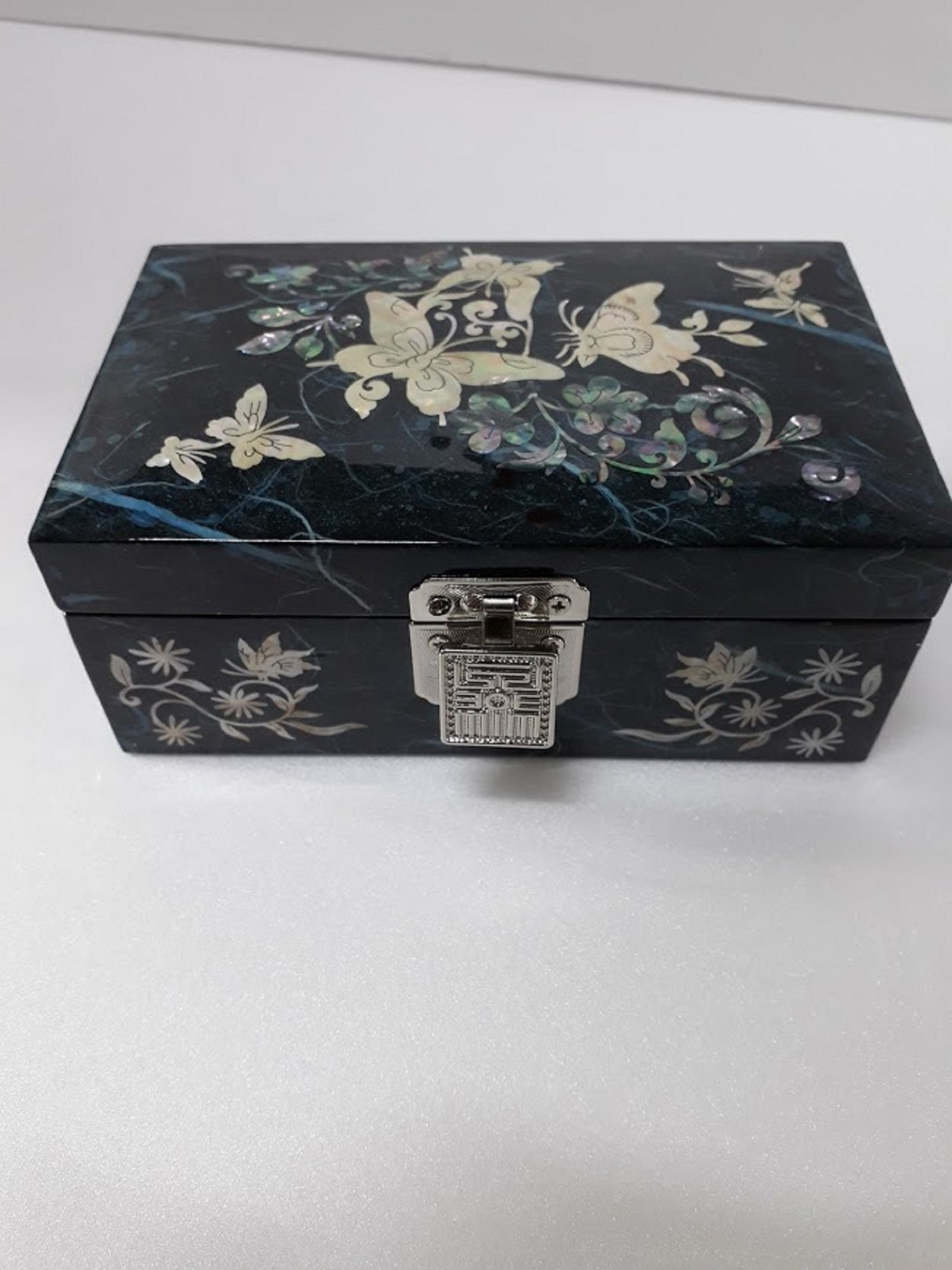 Korean Traditional Lacquer Jewelry Box Flowerand Butterfly Design 12-3 ...