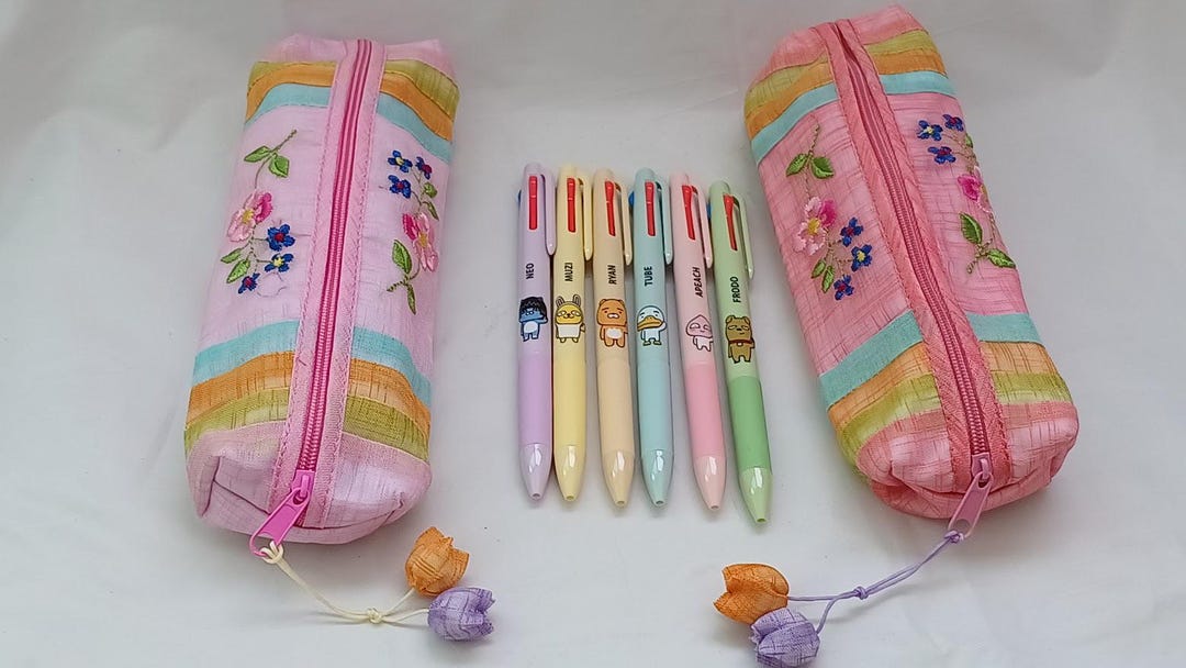 Kakao 3-color Pen Set 6 Ballpoint Pens & Traditional Korean Flower ...