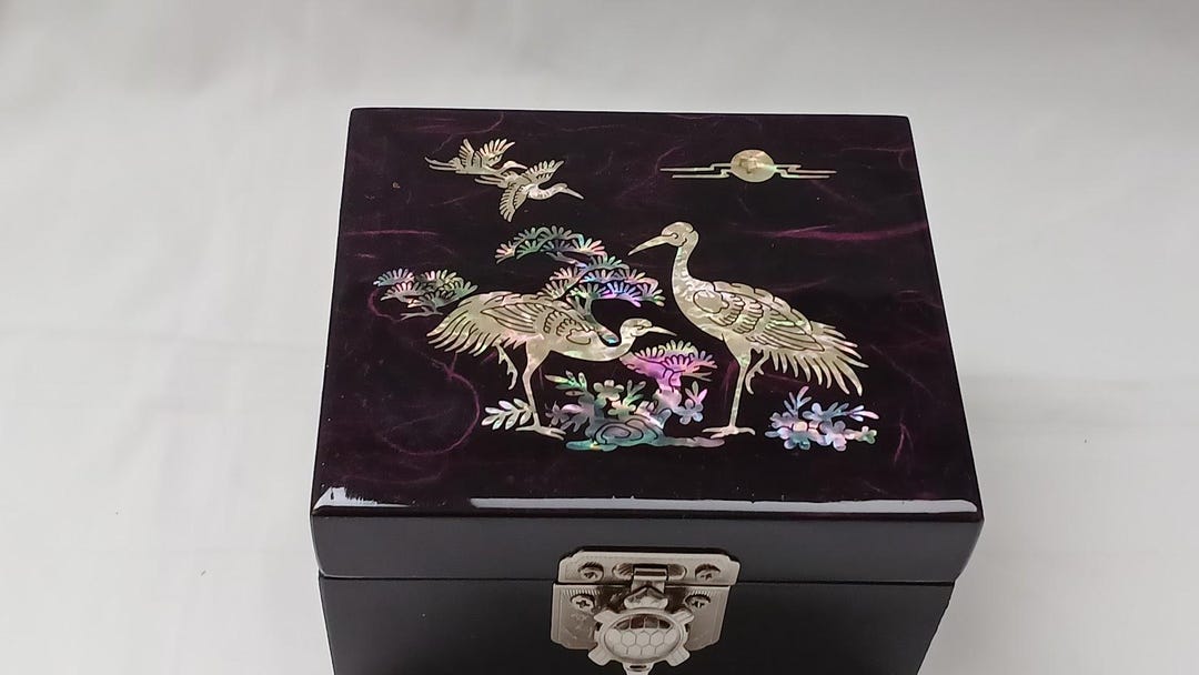 Traditional Korean Najeon Chilgi Mother of Pearl Ring Jewelry Box ...