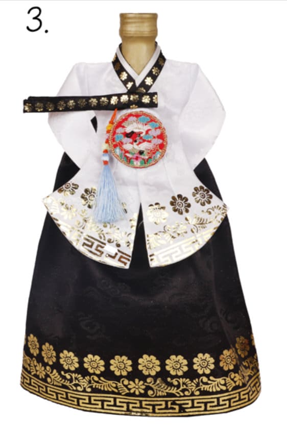 Wine Bottle Cover Set of 3 Korean Traditional Hanbok Clothes Queen 30-8 ...