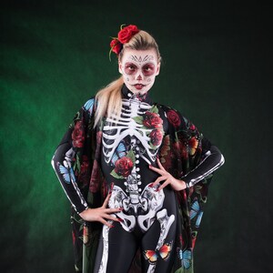 ROSES & BUTTERFLIES SKELETON Costume for Women, Halloween Costume, Los ...
