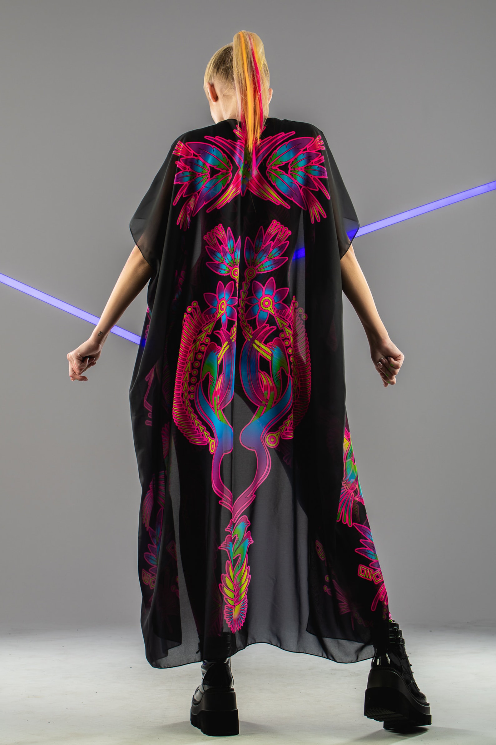 NEON FLOWERS UV Light Set Costume, Neon Bodysuit, Rave Onsie, Festival ...