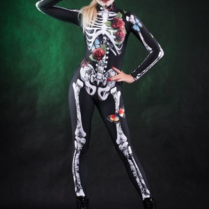 ROSES & BUTTERFLIES SKELETON Costume for Women, Halloween Costume, Los ...