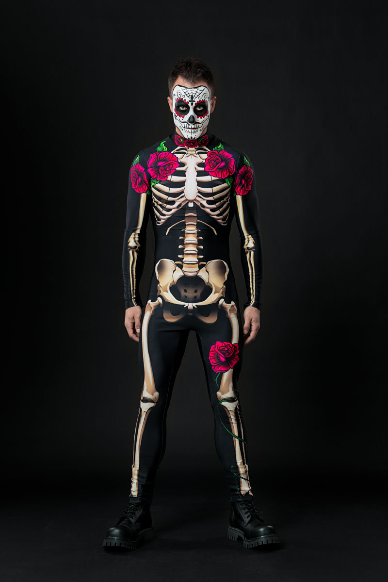 MR DEATH Halloween Costume for Men, Adult Full Body Skeleton, Skeleton ...