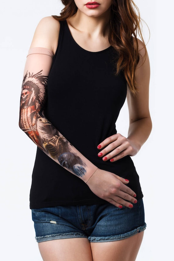 New Unisex NATIVE AMERICAN Mesh Tattoo Sleeve Temporary | Etsy