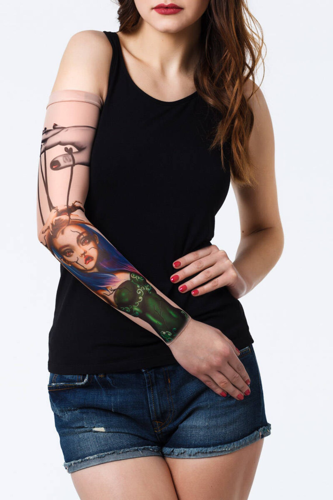 New Unisex MARIONETTE Mesh Tattoo Sleeve Fake Tattoo | Etsy