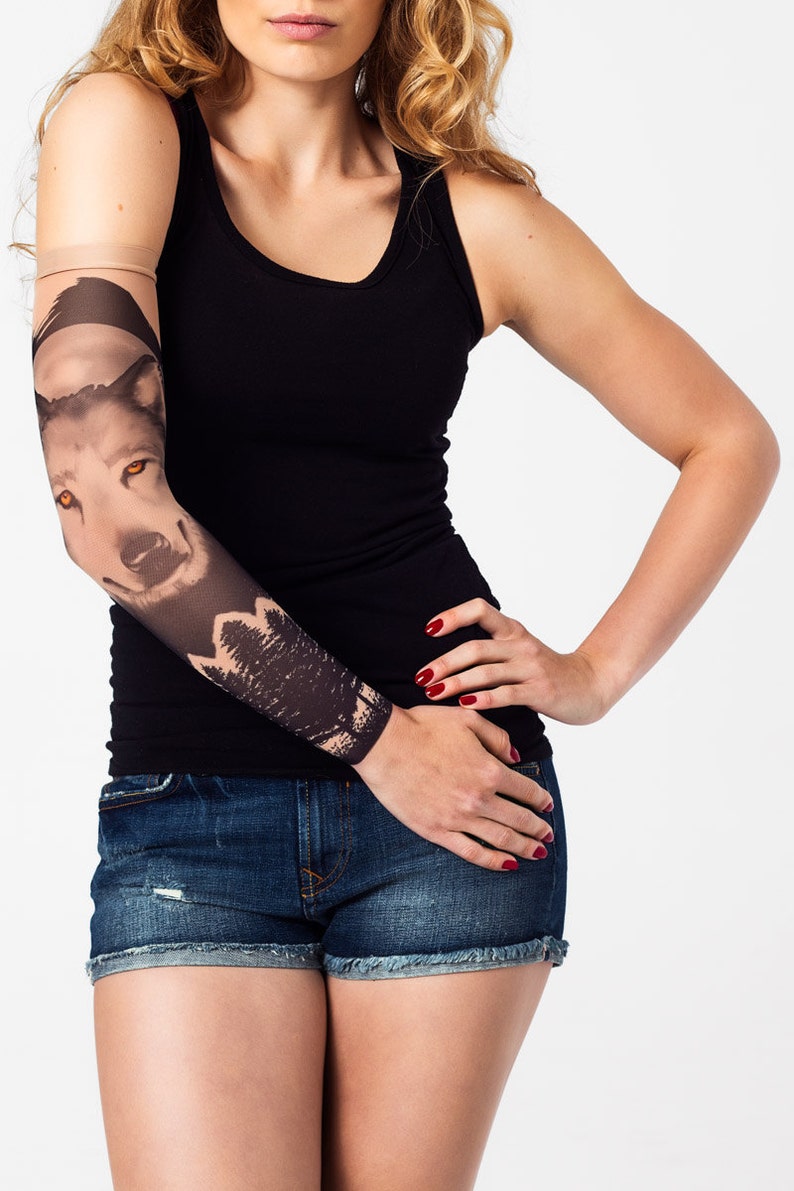 Temporary Tattoo INTO THE WILD Unisex Mesh Tattoo Sleeve - Etsy