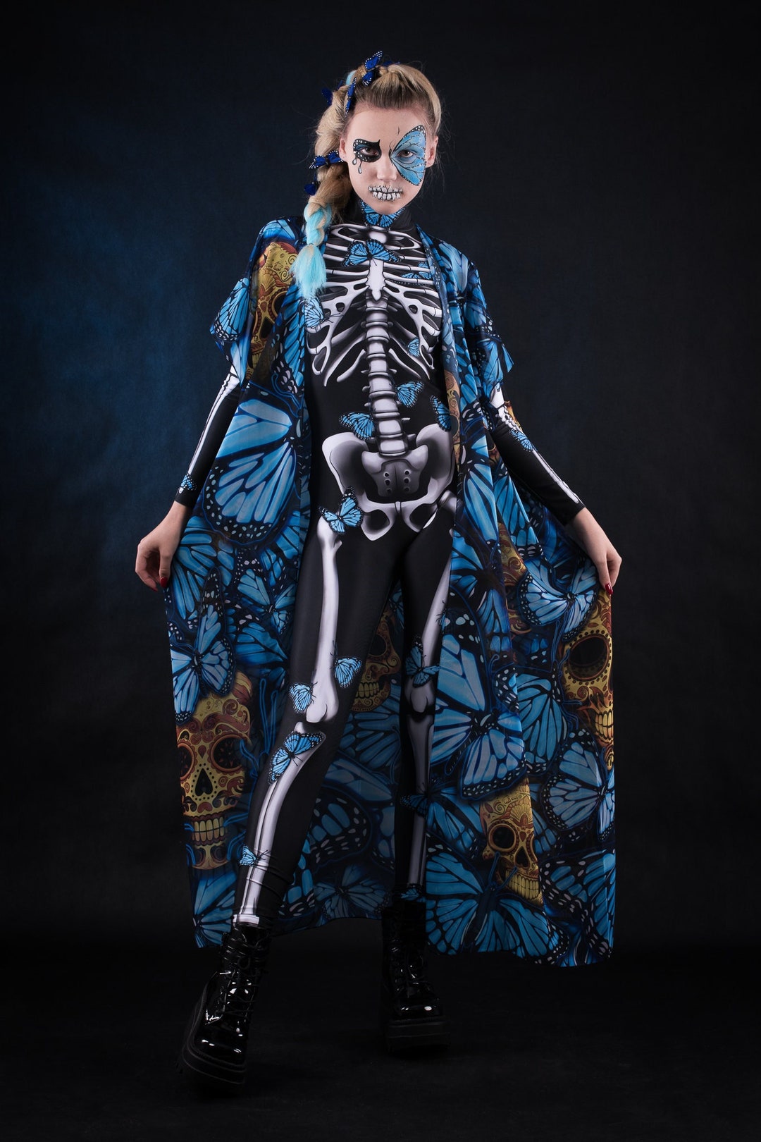 LADY BLUE BUTTERFLY Costume for Women, Blue Monarchy Butterflies ...