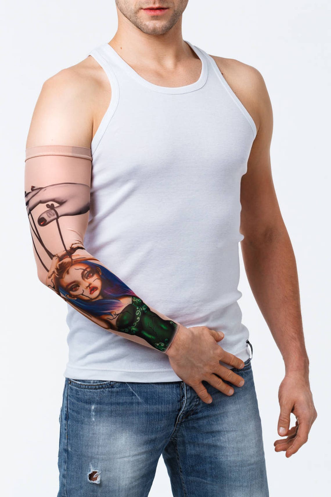 New Unisex MARIONETTE Mesh Tattoo Sleeve Fake Tattoo | Etsy