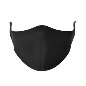Three Layers Face Mask, All Black Face Mask, Reusable Face Mask ...