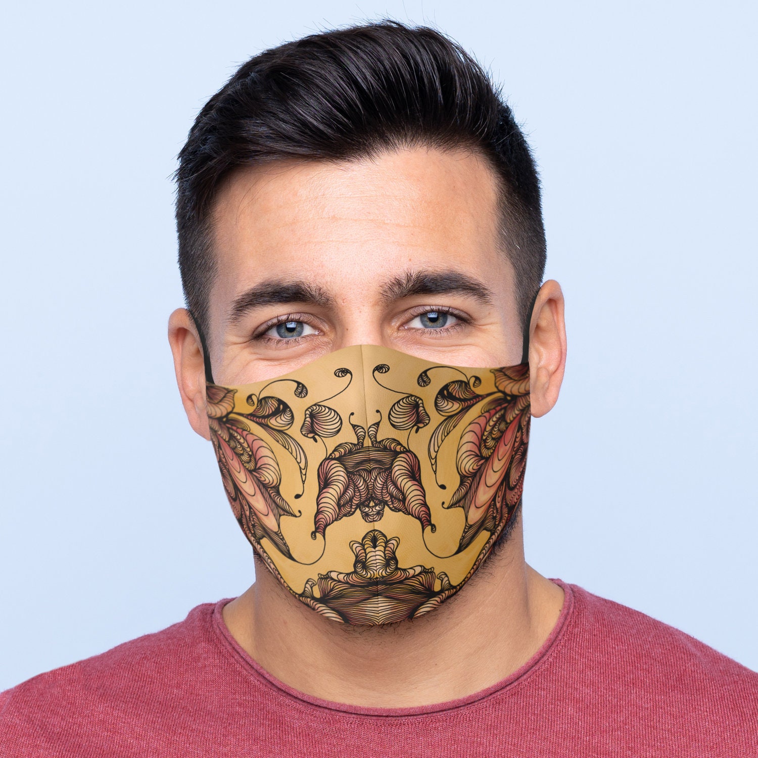 Three Layers Face Mask, Flourishes Face Mask, Reusable Face Mask ...