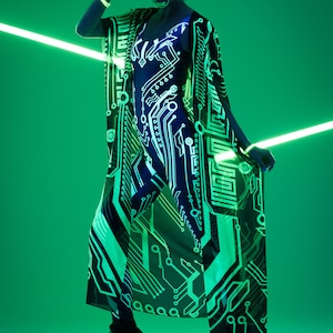 CYBER UV REACTIVE Kimono, Festival Kimono, Festival Outfit, Rave Kimono ...